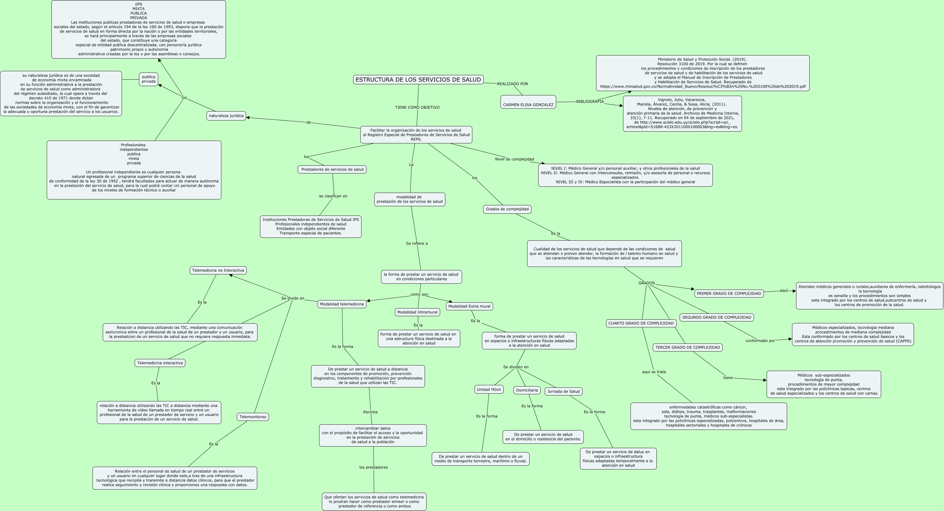 estructura de los servicios de salud